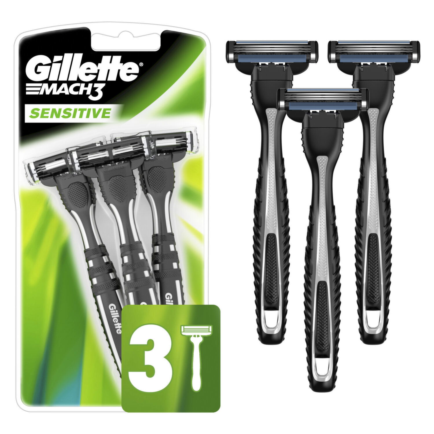Gillette Mach3 Sensitive Men s Disposable Razors FRESH by Brookshire s