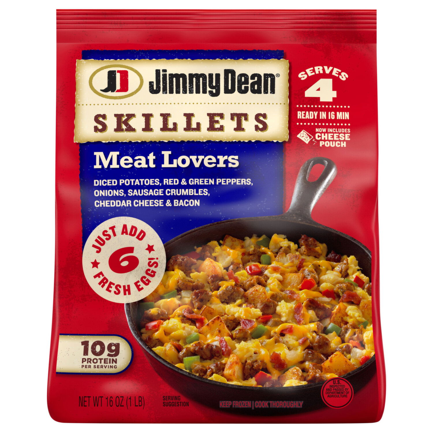 Jimmy Dean Jimmy Dean Skillets Meat Lovers Frozen Breakfast 16 oz Brookshire s