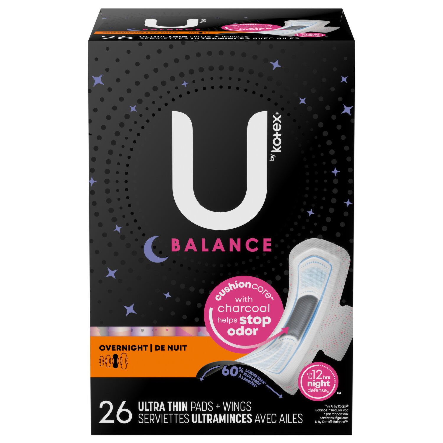 U by Kotex Pads Wings Ultra Thin Overnight FRESH by Brookshire s